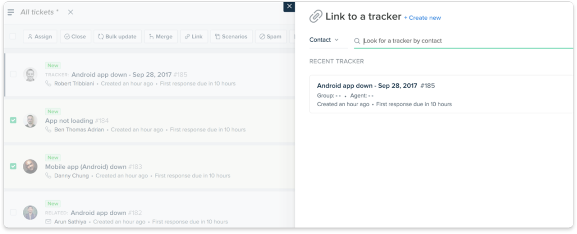Link tickets in Freshdesk