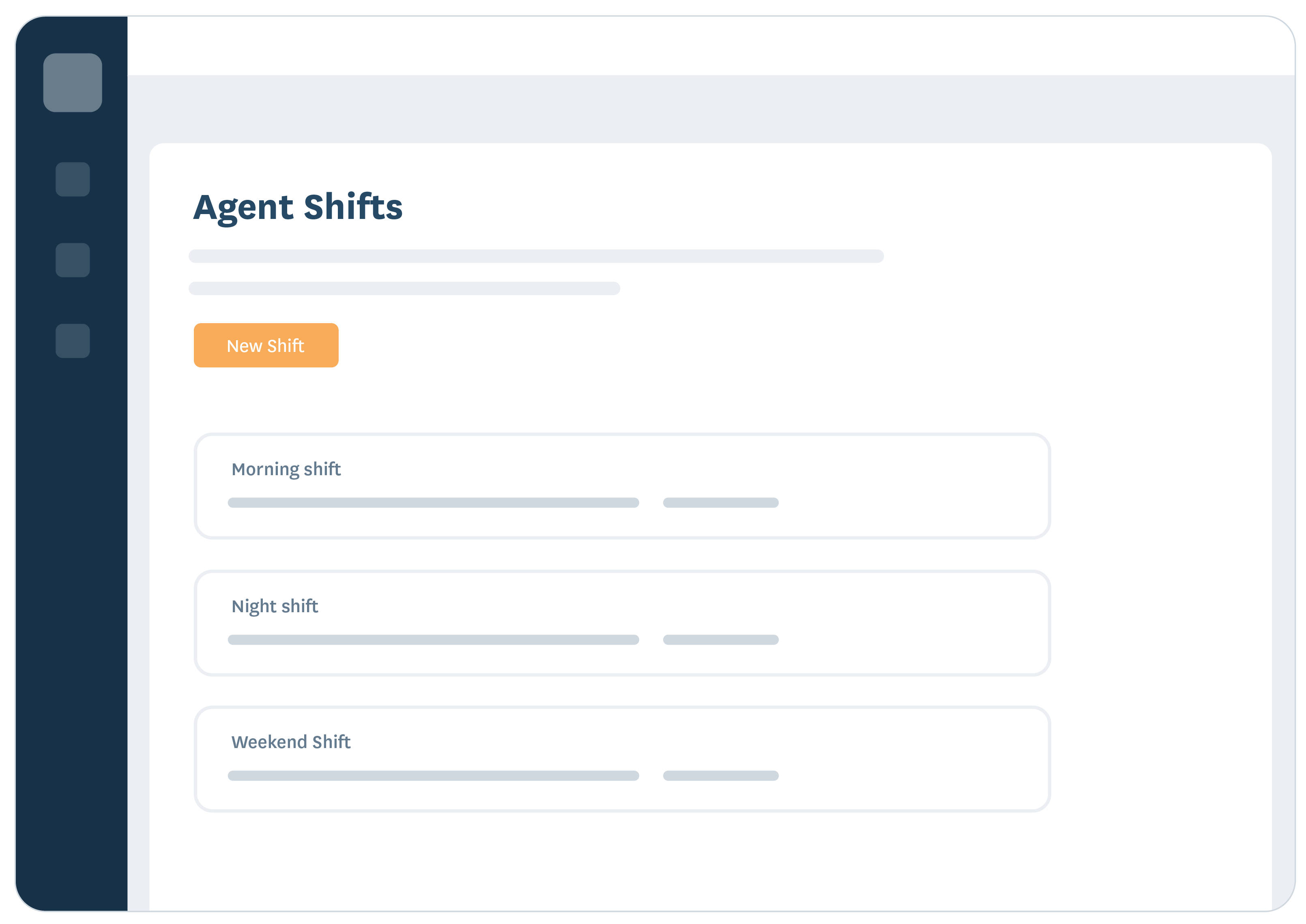 Managing agent shifts