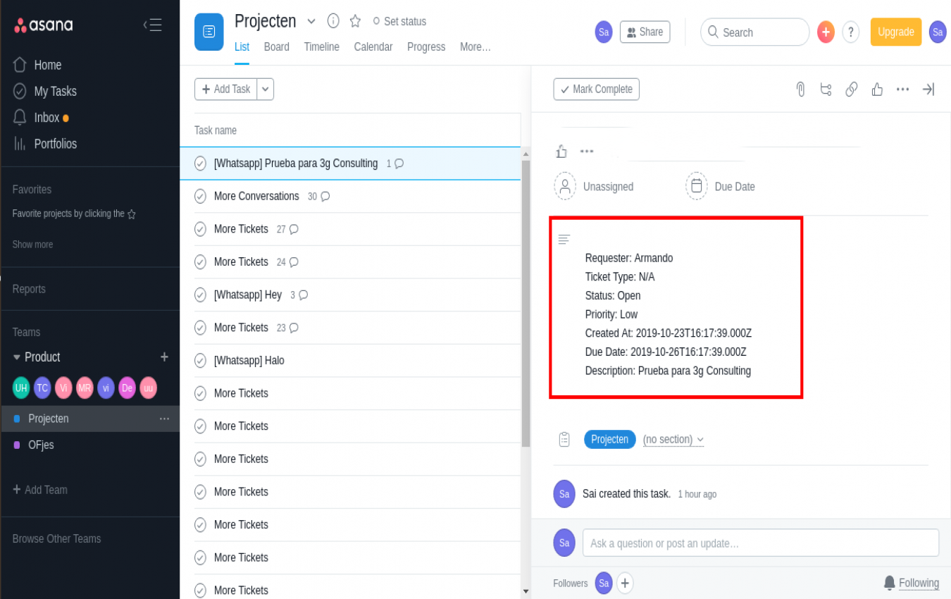 Freshdesk Asana integration